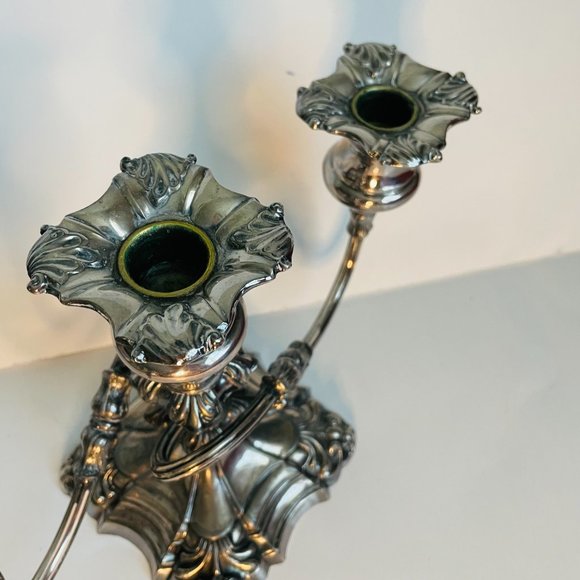 Vintage | Accents | Vintage Solid Metal 3arm Coronet Silver Plate Ep ...